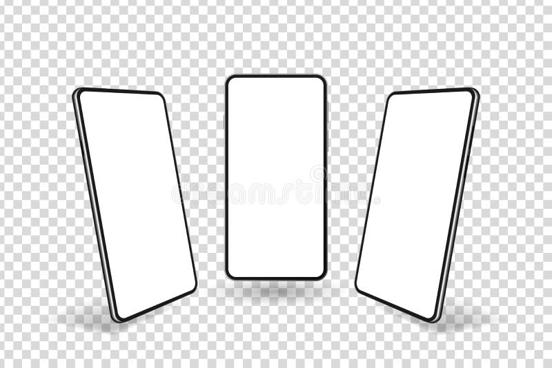 3D Realistic Smartphone Mockup with Blank Display Stock Vector ...