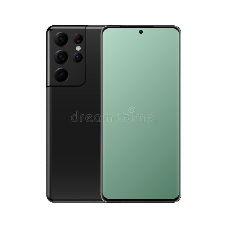 3D Realistic Smartphone Ultra Note Mockup. Front and Back View Stock ...