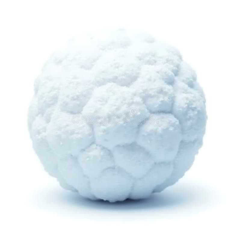 3D Realistic Snowball with Fluffy Texture Stock Illustration ...