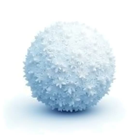 3D Realistic Snowball with Fluffy Texture Stock Illustration ...
