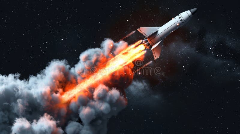 3d Realistic Spaceship White Explosion in Sky Condensation Texture ...