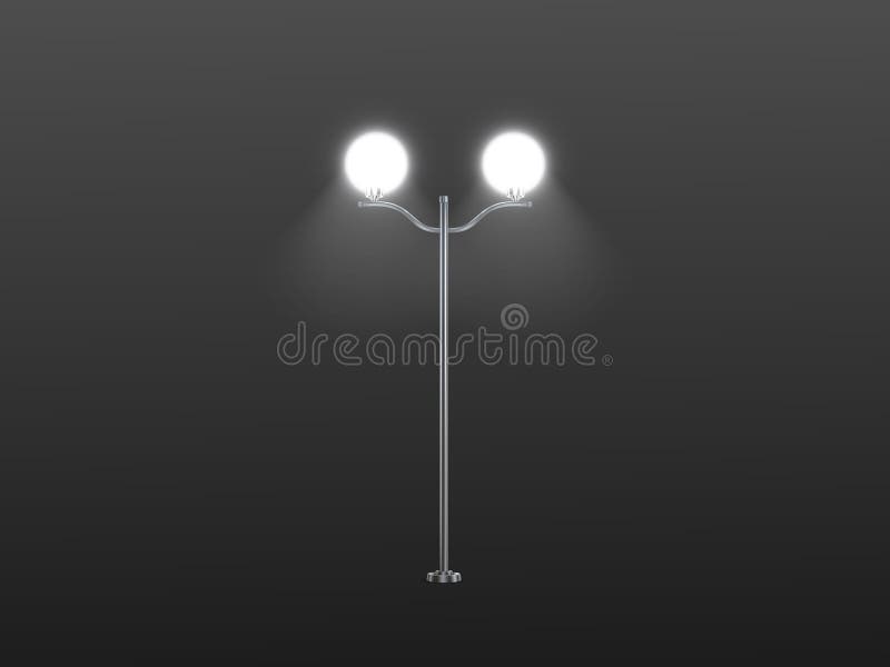 3d Realistic Street Light on White Background Vector Illustration Stock ...