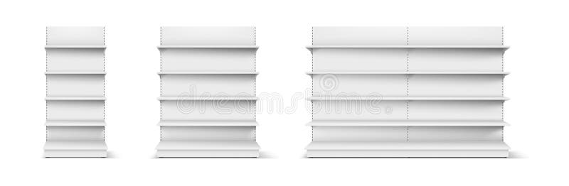 3D Realistic Supermarket Shelf Mockup with Multiple Perspectives Stock ...