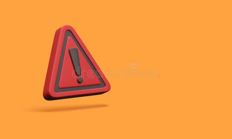 3d Realistic Triangle Warning Sign with Exclamation Mark Isolated on ...