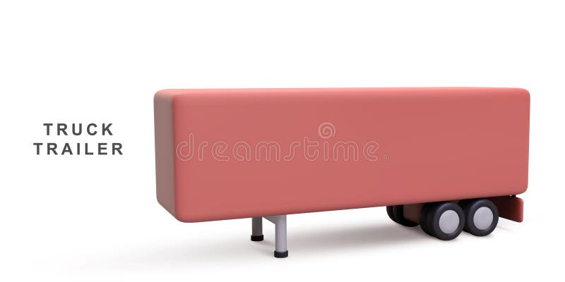 3d Realistic Truck Trailer on White Background. Vector Illustration ...