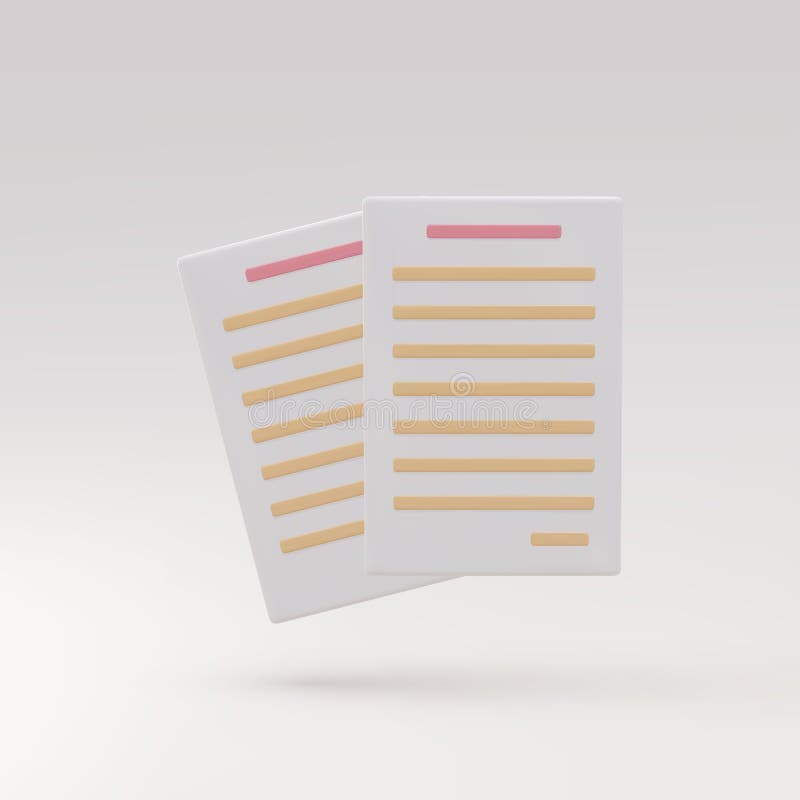 3d Realistic Two Documents Icon. Vector Illustration Stock Vector ...