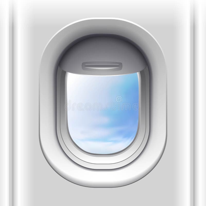 Realistic Vector Airplane Window. Isolated on White Background Stock ...