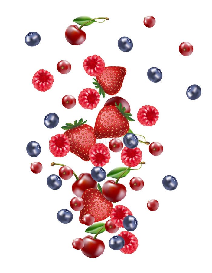 Berry Mix Falling Banner Stock Illustrations – 116 Berry Mix Falling ...