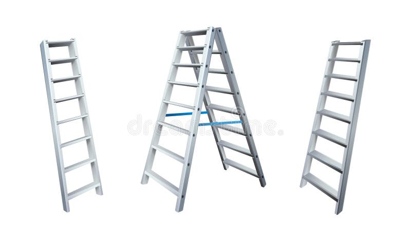 3d Realistic Vector Icon Illustration. Metal Ladder in Front and Side ...