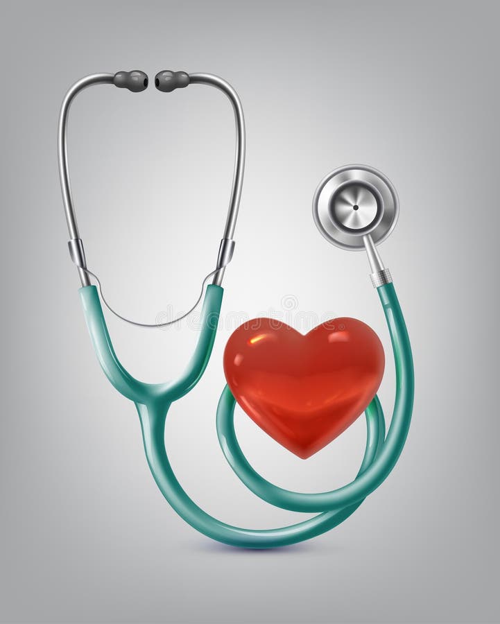 3d Realistic Vector Icon. Medical Device. Stethoscope with Red Heart ...