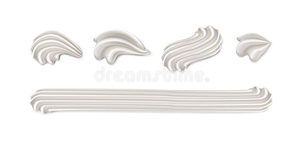 3d Realistic Vector Icon Set. Baker Cream. Bakery Whip Cream Patterns ...