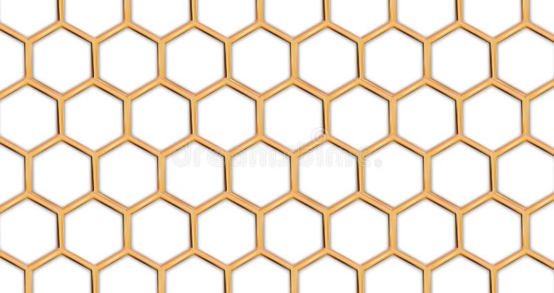 3d Realistic Vector Illustration. Yellow Honeycomb Pattern. Stock ...