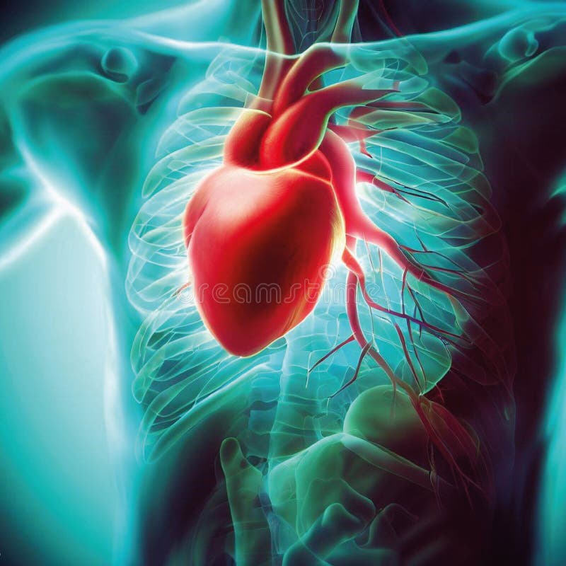 3d Realistic Vector Isolated Human Heart. Anatomically Correct Heart ...