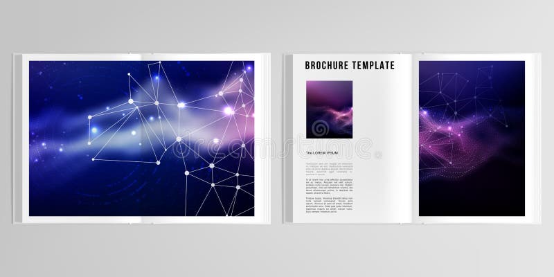 3d Realistic Vector Layout of Cover Mockup Templates for A4 Bifold ...