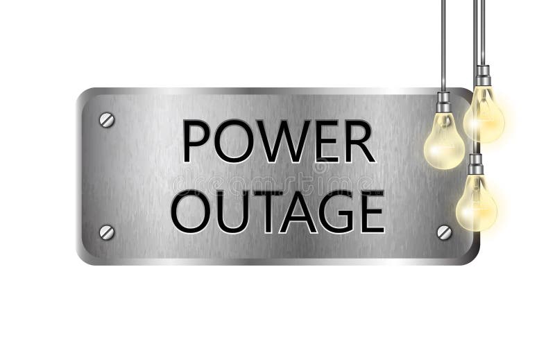 Illustration. Power Outage Banner. Night City. Light Bulb Stock Vector ...
