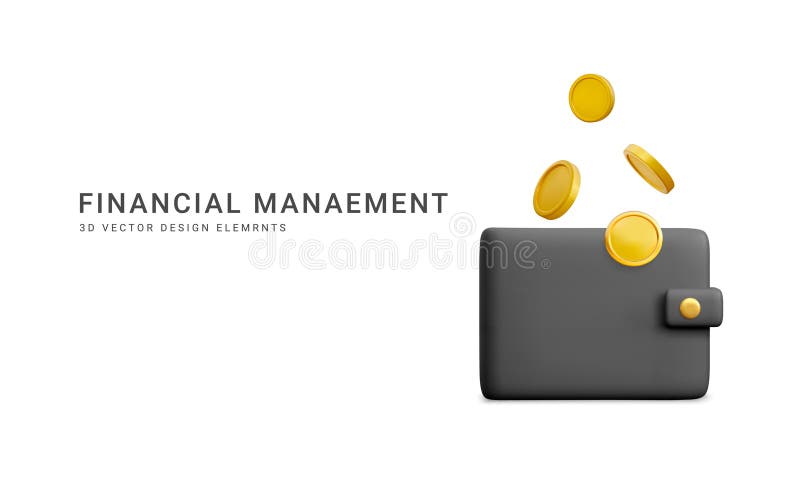 3D Realistic Vector Wallet Isolate on White Background. Online Payment ...