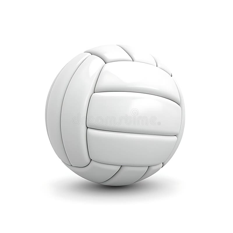 3D Realistic Volleyball with White Panels Stock Illustration ...