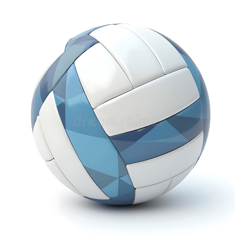 3D Realistic Volleyball with White Panels Stock Illustration ...