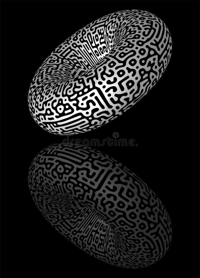 3D Realistic Volumetric Torus with Touring Pattern. Stock Vector ...