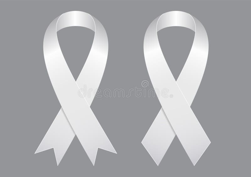 Realistic White Awareness Ribbon Vector Illustration Stock Vector ...