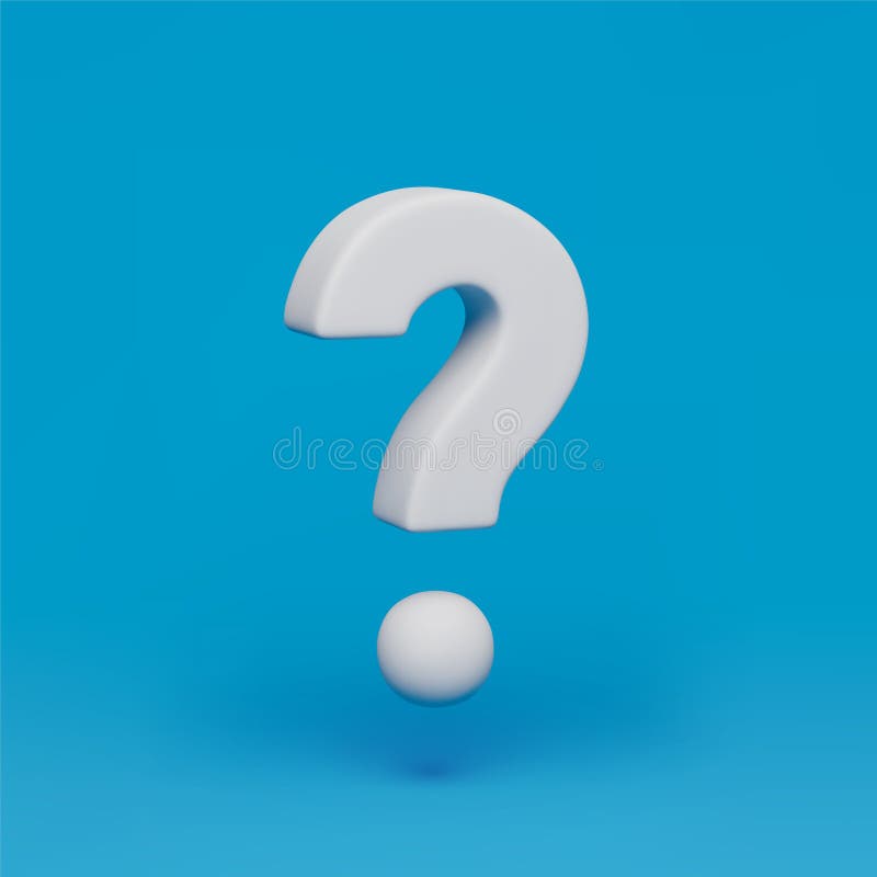 3d Realistic White Question Mark Symbol Isolated on Blue Stock Vector ...