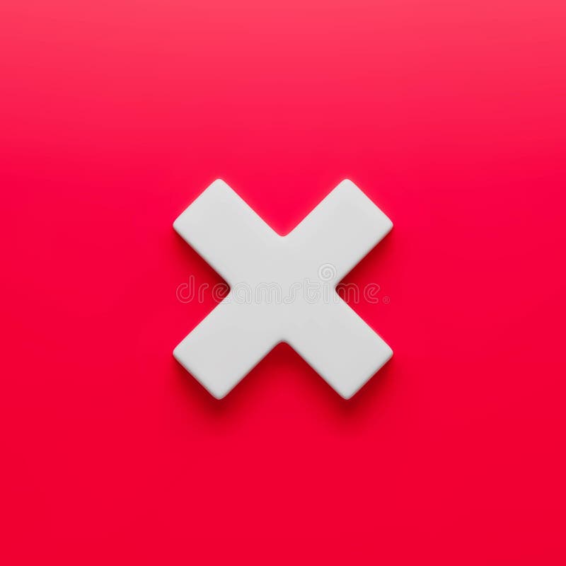 3D Realistic Wrong Check Mark Sign on Red Stock Vector - Illustration ...