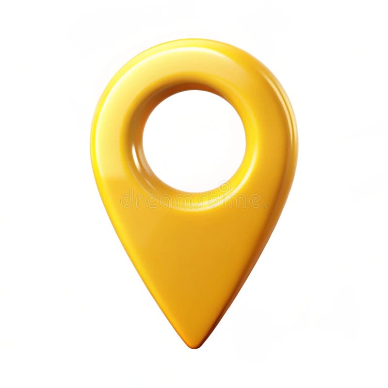 3D Realistic Yellow Map Pin GPS Pointer Marker Stock Illustration ...
