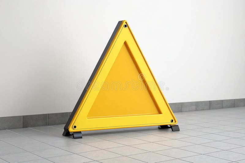 3D Realistic Yellow Triangle Warning Sign Illustration Stock ...