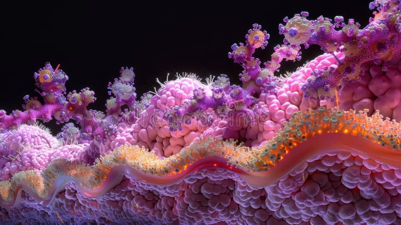 A 3D Reconstruction of a Section of Epithelial Tissue Reveals the ...