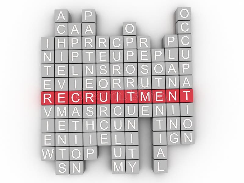 3d Recruitment Word Cloud Concept - Illustration Stock Illustration ...