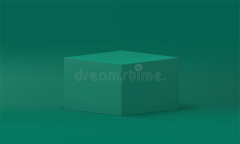 3d Rectangle Box Green Pedestal Foundation Platform Isometric Angular ...