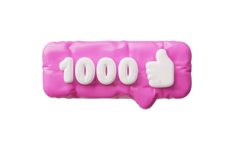 3D Rectangular Inflatable Pink Bubble with Number 1000 and Thumbs Up ...