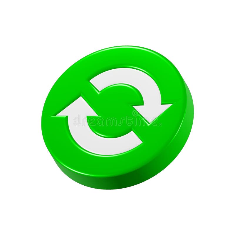 Two Arrows 3d Icon, Update Symbol. Stock Illustration - Illustration of ...