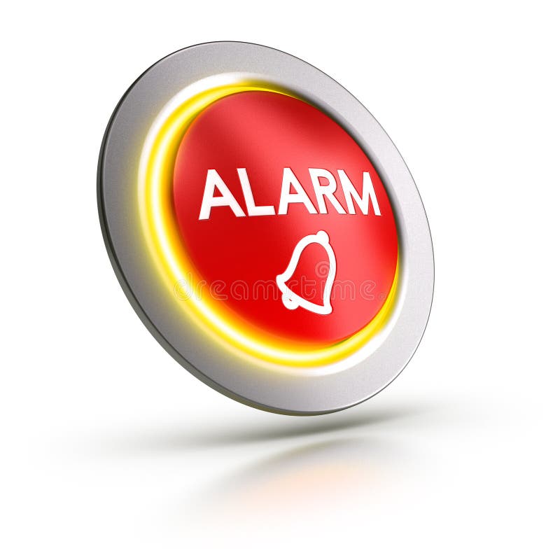 Alarm button stock vector. Illustration of glossy, button - 22722083