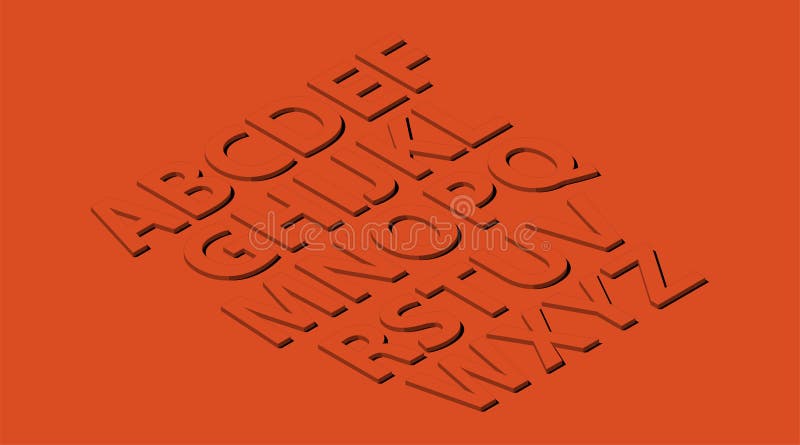 3d Red Alphabet Shape Letters. Isometric Halftone Vector Font Design ...