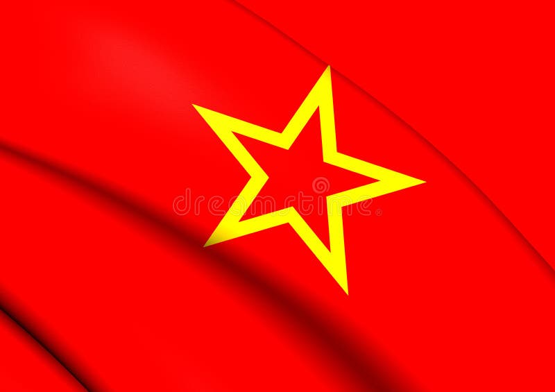 3D Red Army Flag. stock illustration. Illustration of army - 124642412
