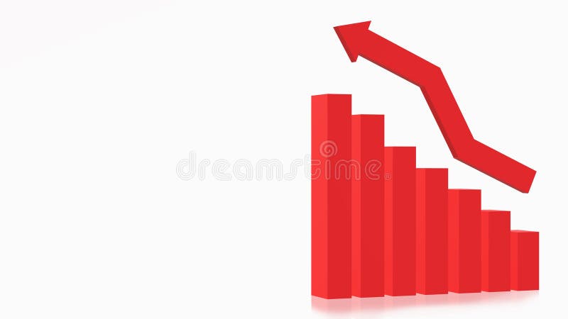 3D Red Arrow Chart for Business Content Design Stock Illustration ...