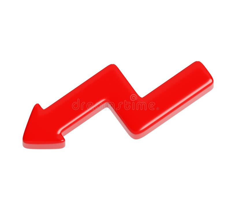 3D Red Arrow Icon - Financial Growth Direction Illustration Stock ...
