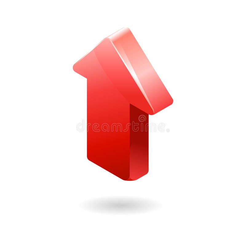 3D Red Arrow Icon. Three-dimensional Illustration of an Arrow with ...