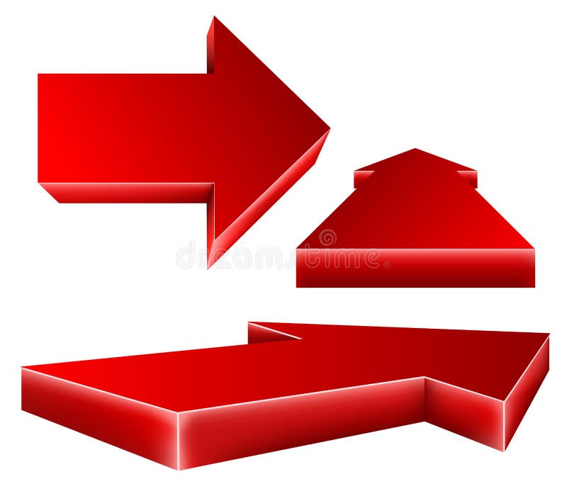 3d red arrow set stock vector. Illustration of background - 36088032