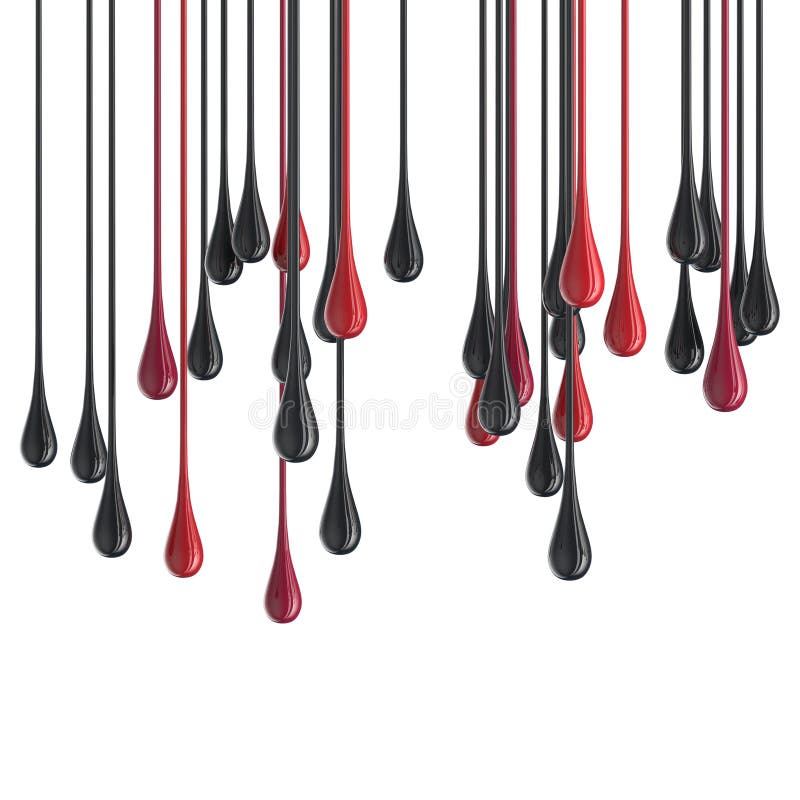 3D Red and Black Glossy Paint Drop Blobs Stock Photo - Image of ...