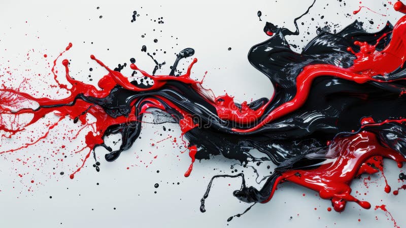 3D red and black liquid stock illustration. Illustration of generated ...