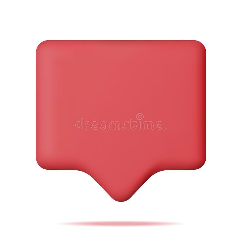 3D Red Blank Speech Bubble Isolated on White Stock Vector ...