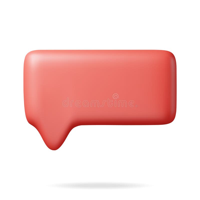 3D Red Blank Speech Bubble Isolated on White Stock Vector ...