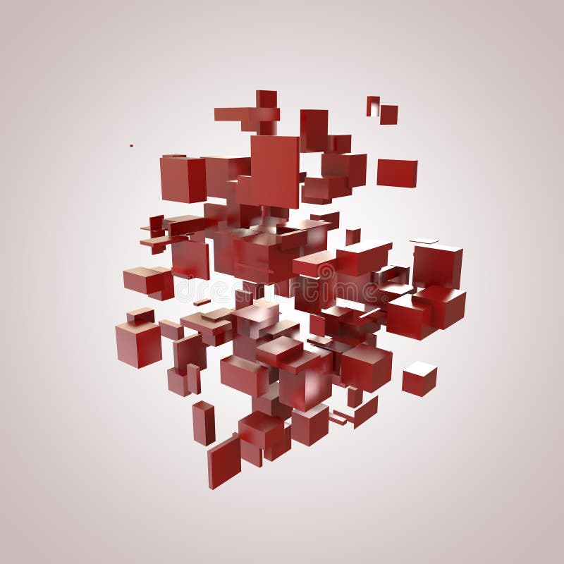 3D Red Blocks stock illustration. Illustration of play - 44692767