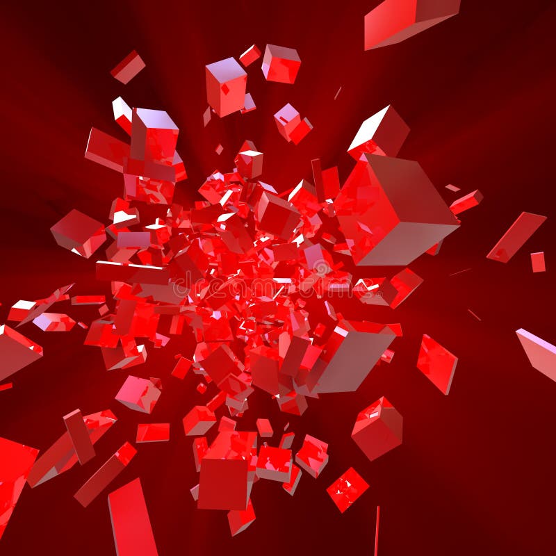 3D Red Blocks stock illustration. Illustration of cubic - 44692751