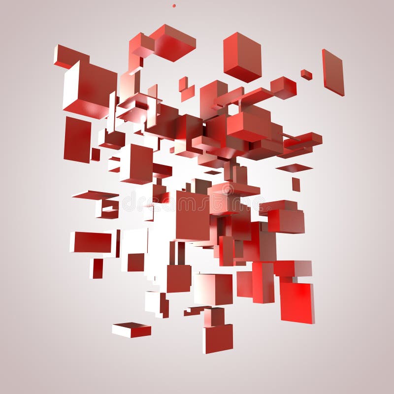 3D Red Blocks stock illustration. Illustration of play - 44692767