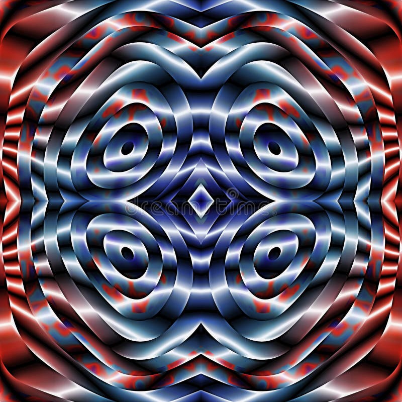 Blue Symmetric Floral Ornament Background Stock Vector - Illustration ...