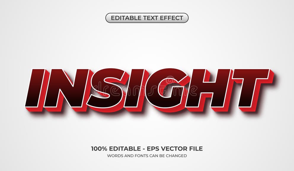 3D Red and Bold Text Effect Stock Vector - Illustration of graphic ...