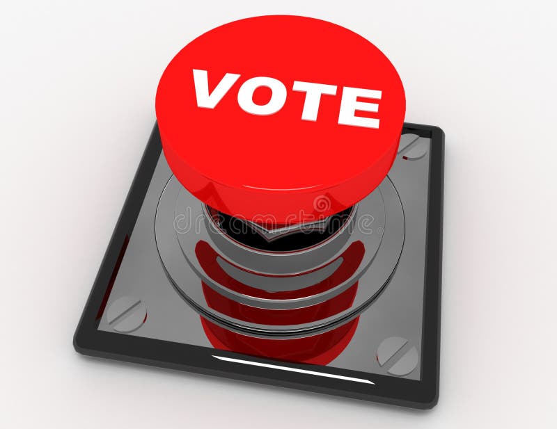 3d Red Button Vote .3d Rendered Illustration Stock Illustration ...